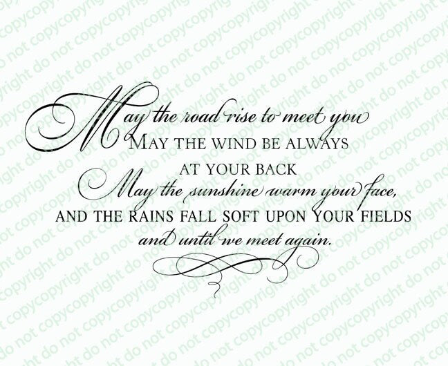 Irish Blessing Memorial Funeral Quotes Word Art Design – Funeral ...