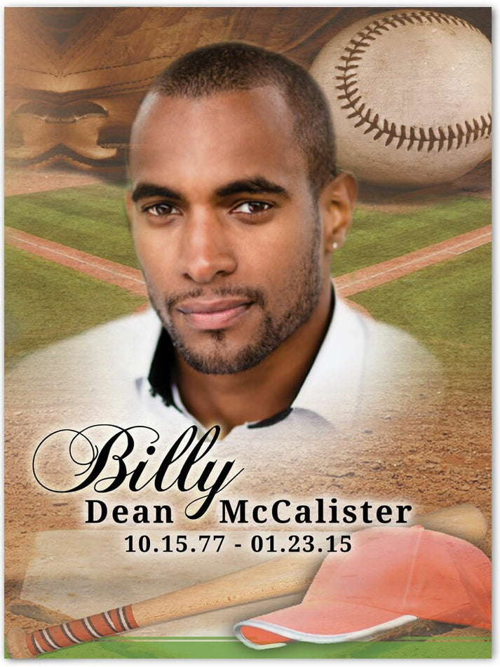 Baseball Funeral Memorial Poster Portrait – Funeral Program-Site ...