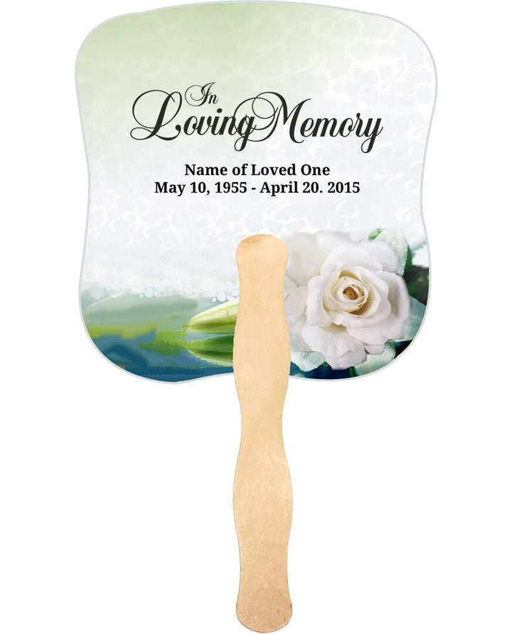 Divine Cardstock Memorial Church Fans With Wooden Handle – Funeral ...