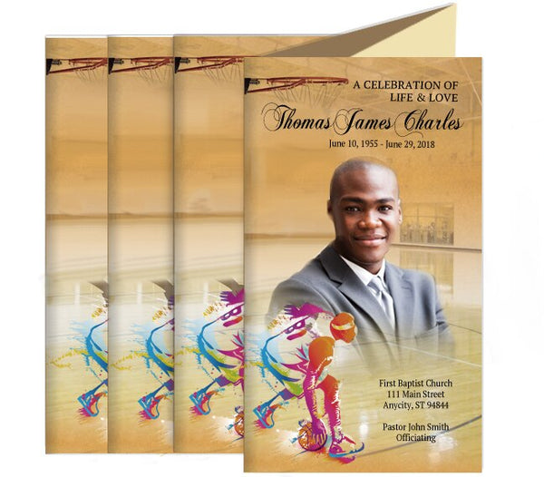 Basketball Funeral Trifold Brochure Design Print (Pack of 50) – Funeral ...