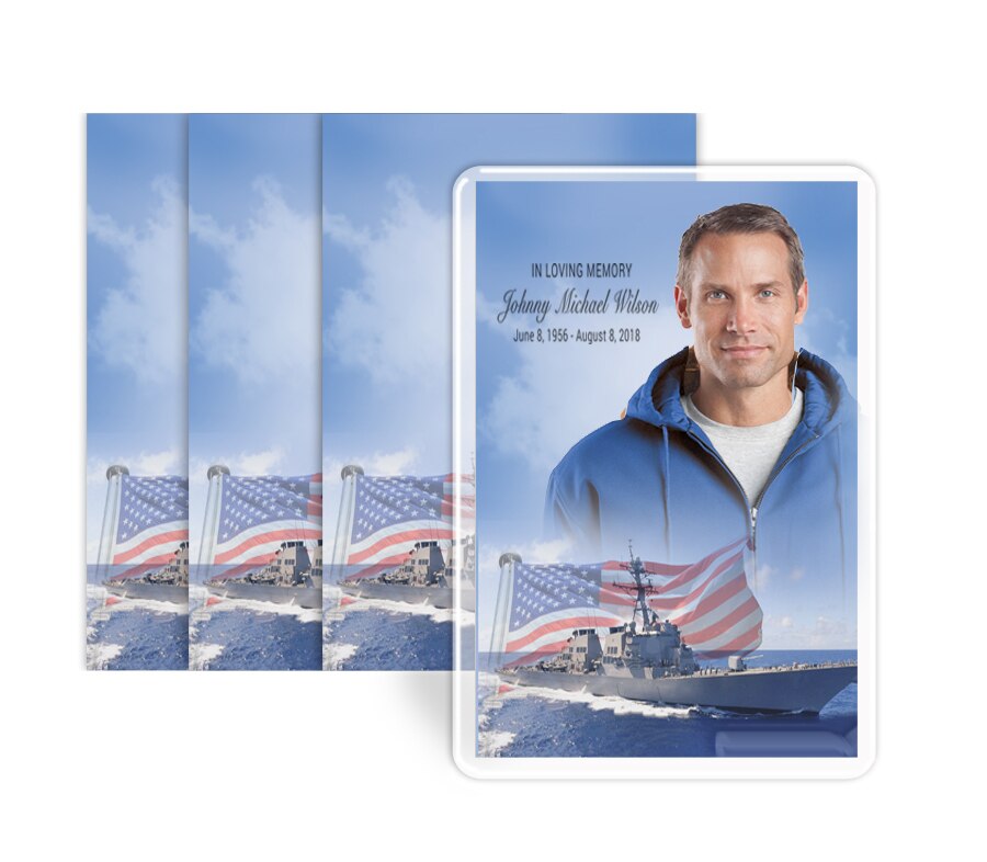 Military Navy Funeral Prayer Card Design Print (Pack of 50) – Funeral ...