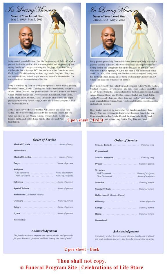 Angel Funeral Flyer Template – Funeral Program-Site Funeral Programs ...