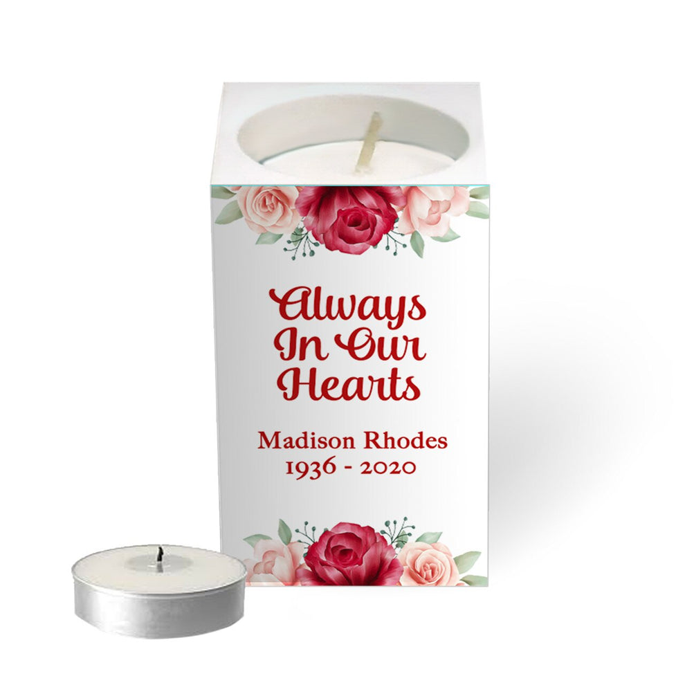 Elegant Floral Tea Light Memorial Candle Holder – Funeral Program-Site ...