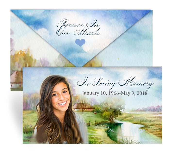Country Envelope Fold Funeral Program Design Print – Funeral Program ...