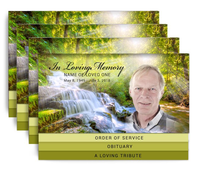 Waterfall 8-Sided Graduated Bottom Funeral Program Design Print ...