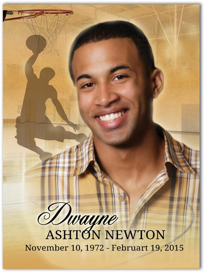 Basketball Funeral Memorial Poster Portrait – Funeral Program-Site ...