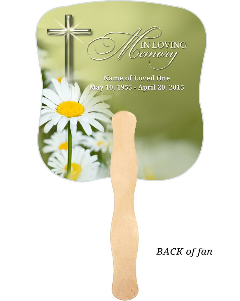 Daisy Memorial Church Fans With Wooden Handle – Funeral Program-Site ...
