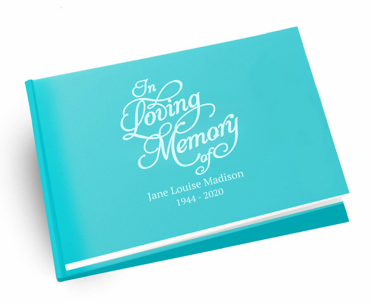 In Loving Memory Landscape Linen Funeral Guest Book – Funeral Program ...
