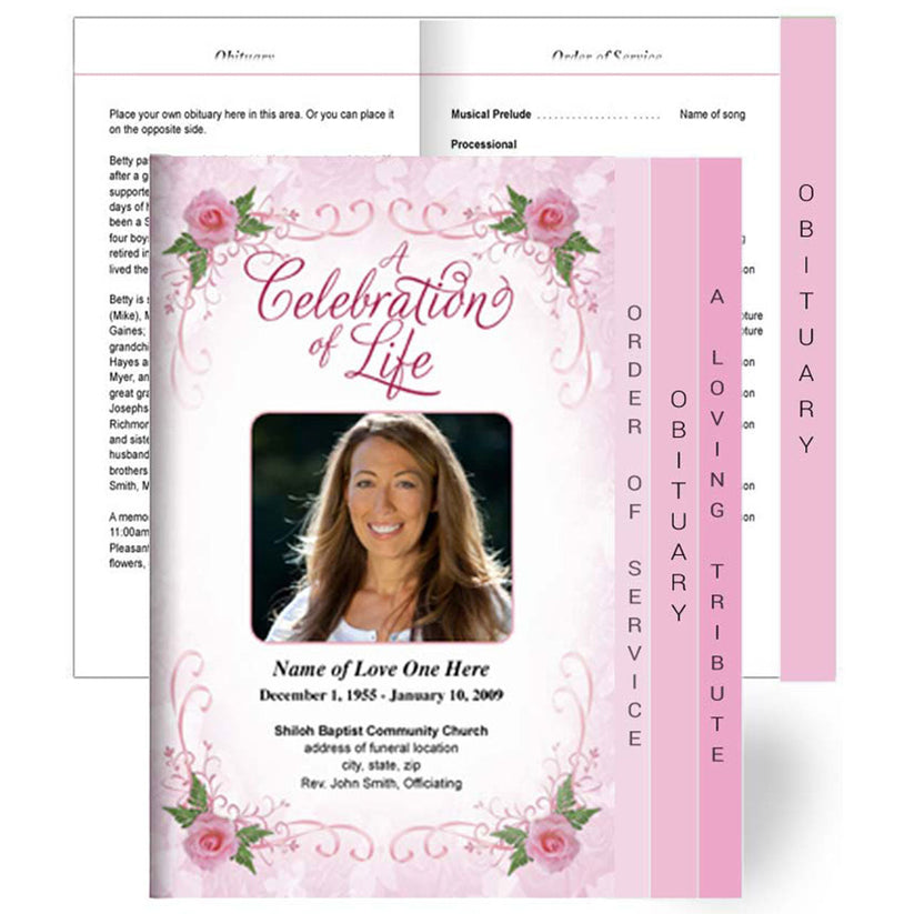 Lovely Large Tabloid 8-Sided Graduated Program Template – Funeral ...