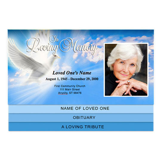 Peace 8-Sided Bottom Fold Graduated Program Template – Funeral Program ...
