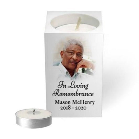 Photo Vignette Mini Memorial Tea Light Candle Holder – Funeral Program ...