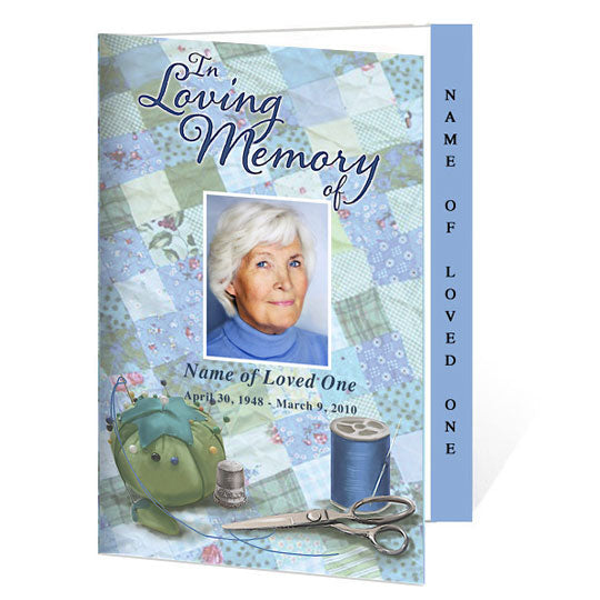 Quilt 4-Sided Graduated Funeral Program Templates – Funeral Program ...