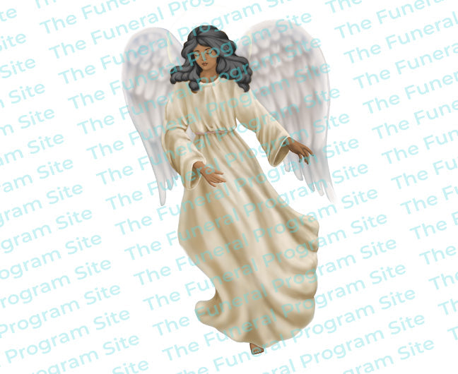 Spirit Angel Funeral Clipart (Light/Dark Skin) Design – Funeral Program ...