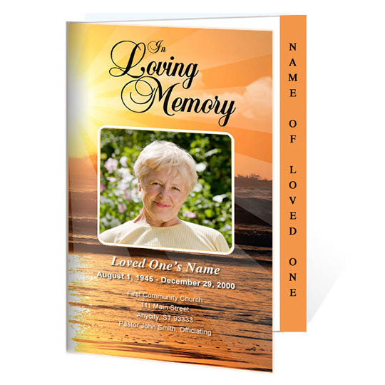 Sunrise 4-Sided Graduated Funeral Program Template – Funeral Program ...