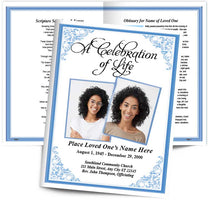 Blue Tribute Funeral Booklet Template – Funeral Program-Site Funeral ...